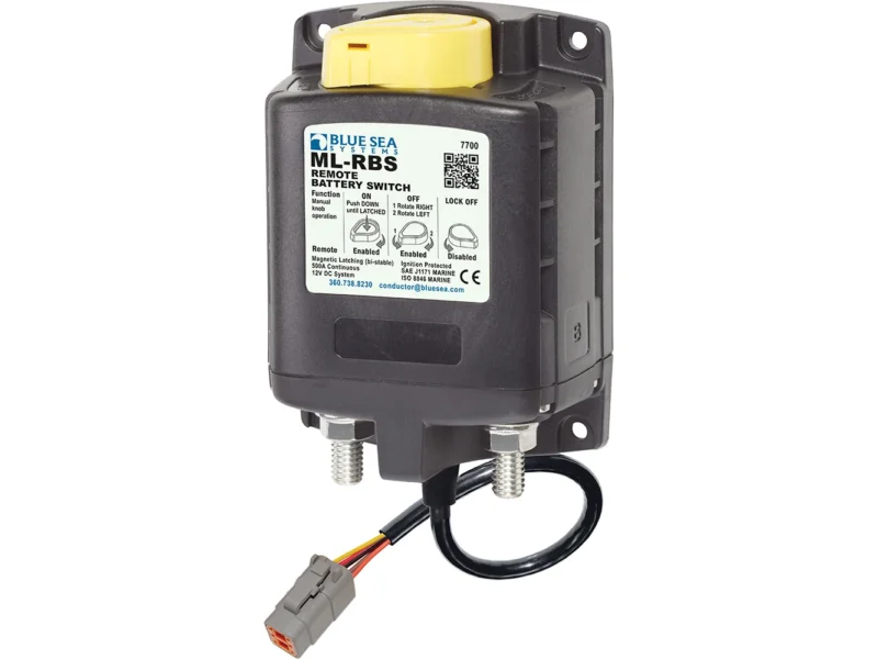 Blue Sea 7700100 ML Solenoid 12V 500A w/Manual Control & Deutsch ...